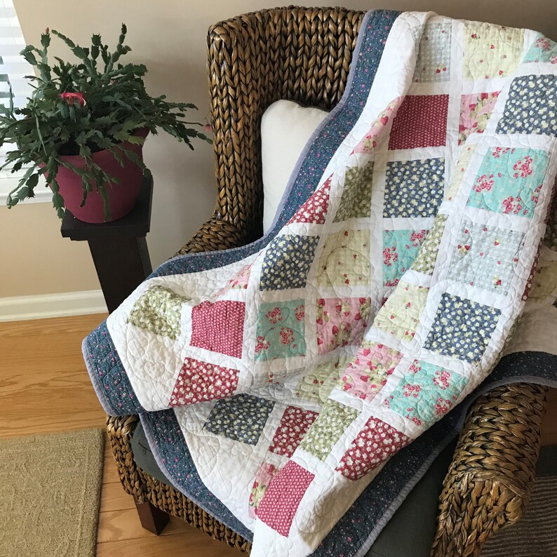 Handmade Baby Quilt in Assorted Pastel Colored Fabrics - Etsy