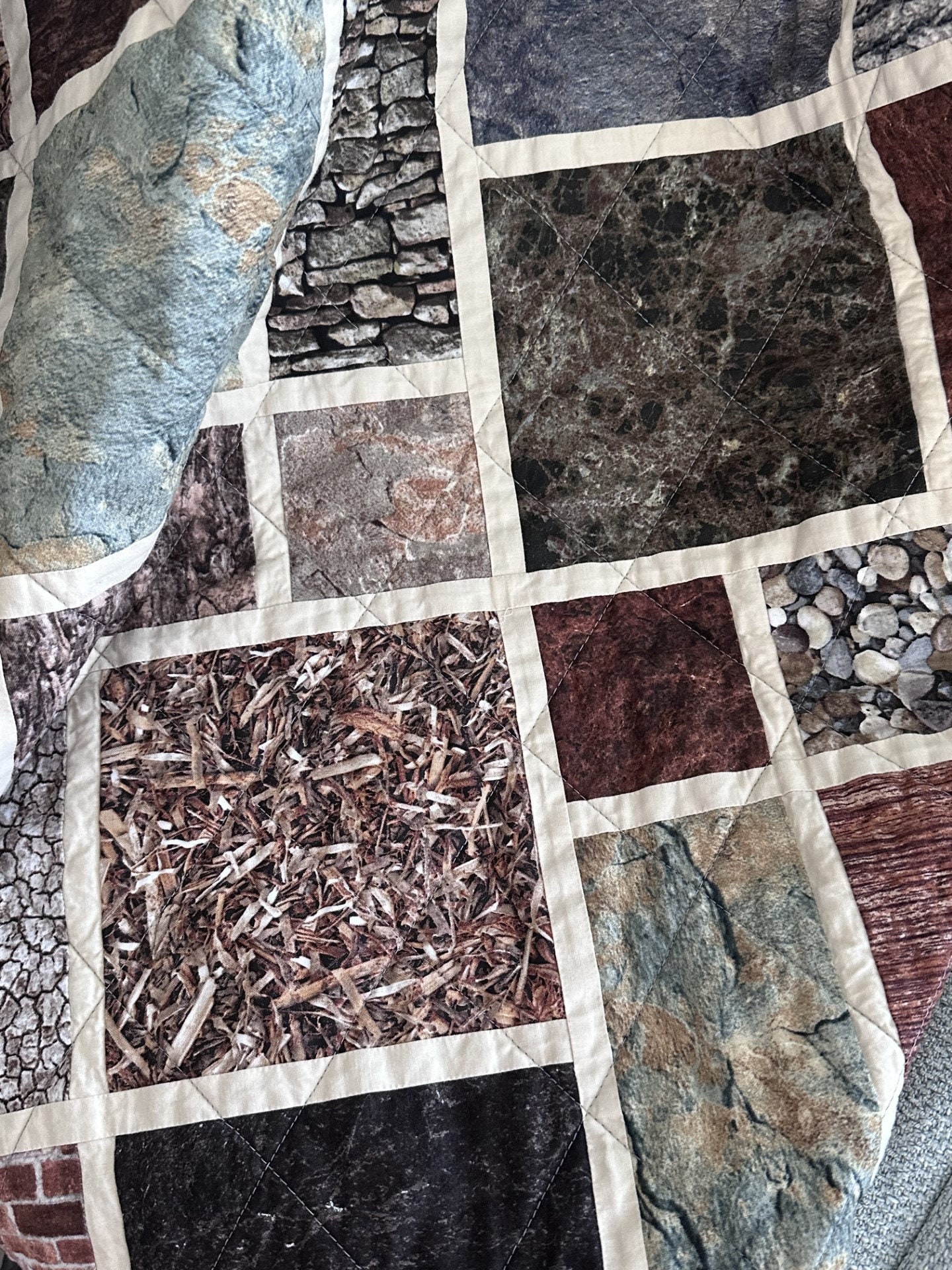 Handmade Quilt Fathers' Day Gift 100% Cotton Throw Perfect Guy Quilt ...