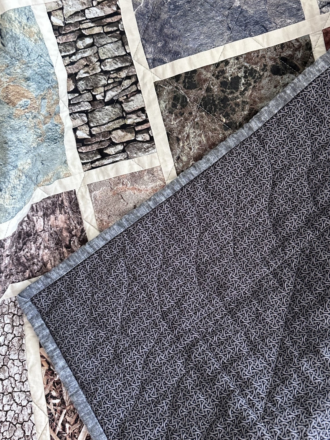 Handmade Quilt Fathers' Day Gift 100% Cotton Throw Perfect Guy Quilt ...