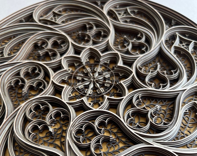 Notre Dame Southern Rose Window – Layered Laser Cut File (SVG, AI, DWG ...