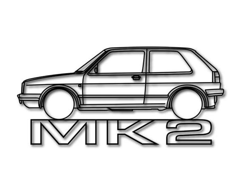 Auto Outlines - VW Golf GTI MK2 Digital File, Download Svg, Illustrator ...