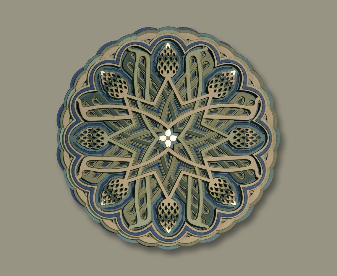 Islamic Motif Layered Digital File, Download SVG, AI, DWG, Mandala ...