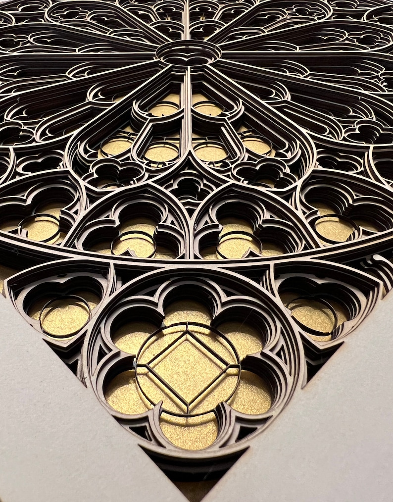 Notre Dame Southern Rose Window – Layered Laser Cut File (SVG, AI, DWG ...