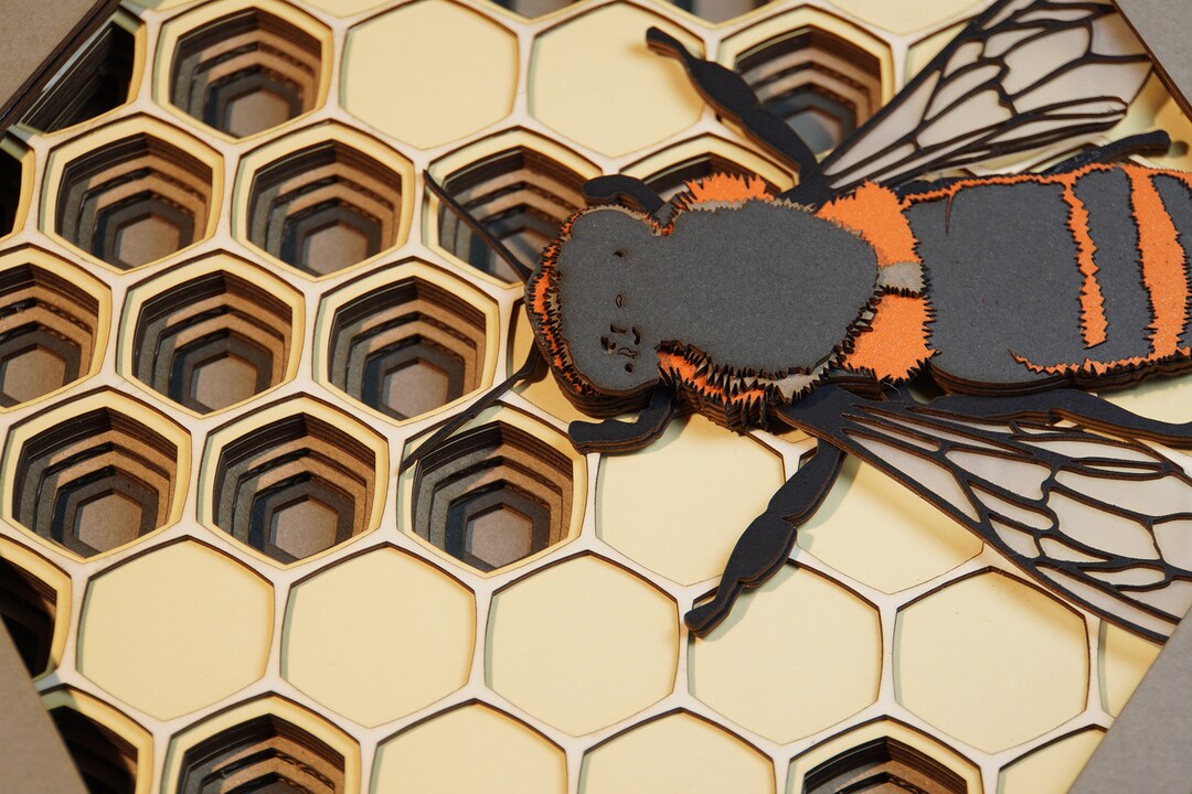 Bee - Hexi Tile Series, Layered Digital File, Download SVG, AI, DWG ...