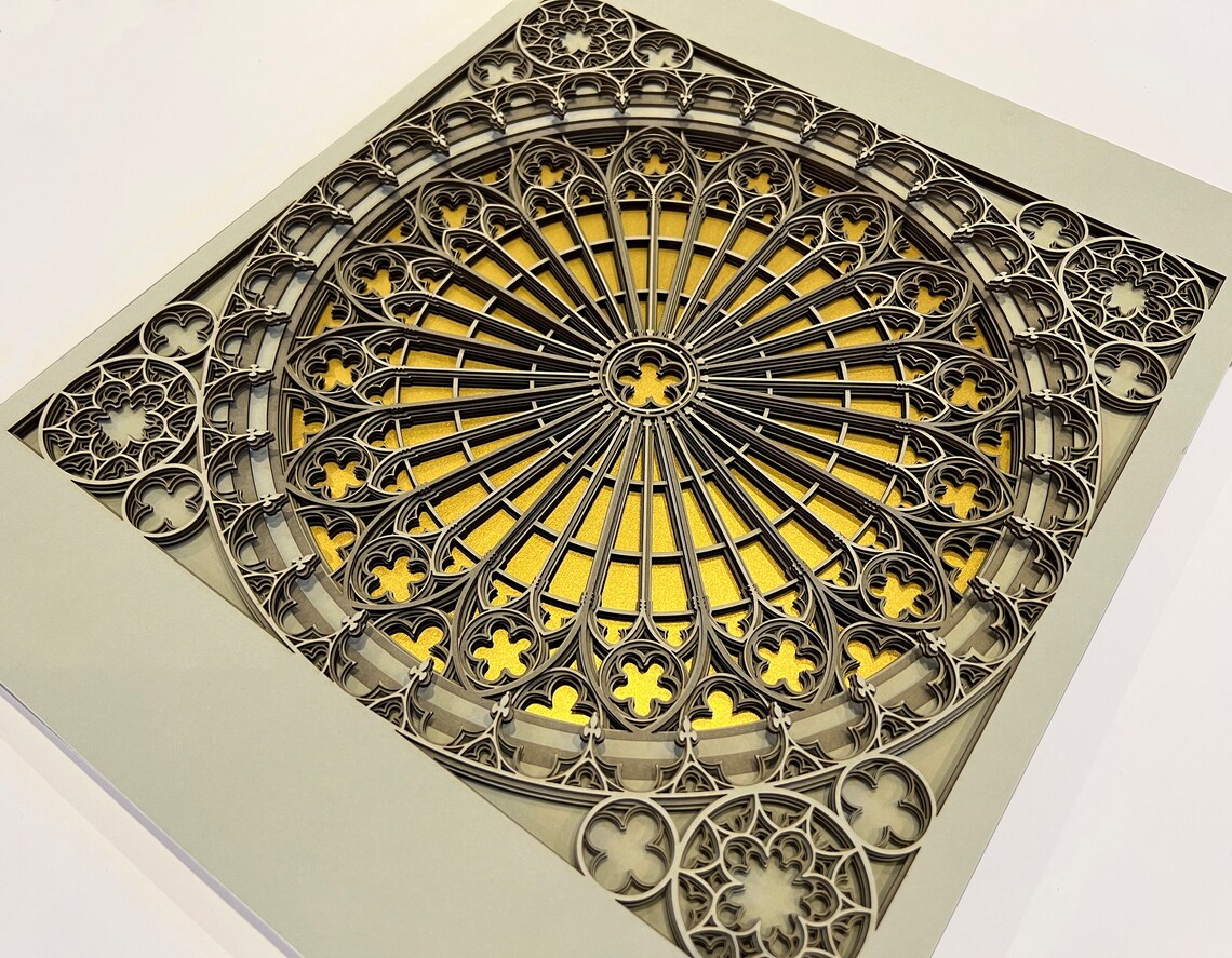 Strasbourg Cathedral - Rose Window, Layered Digital File, Download SVG ...