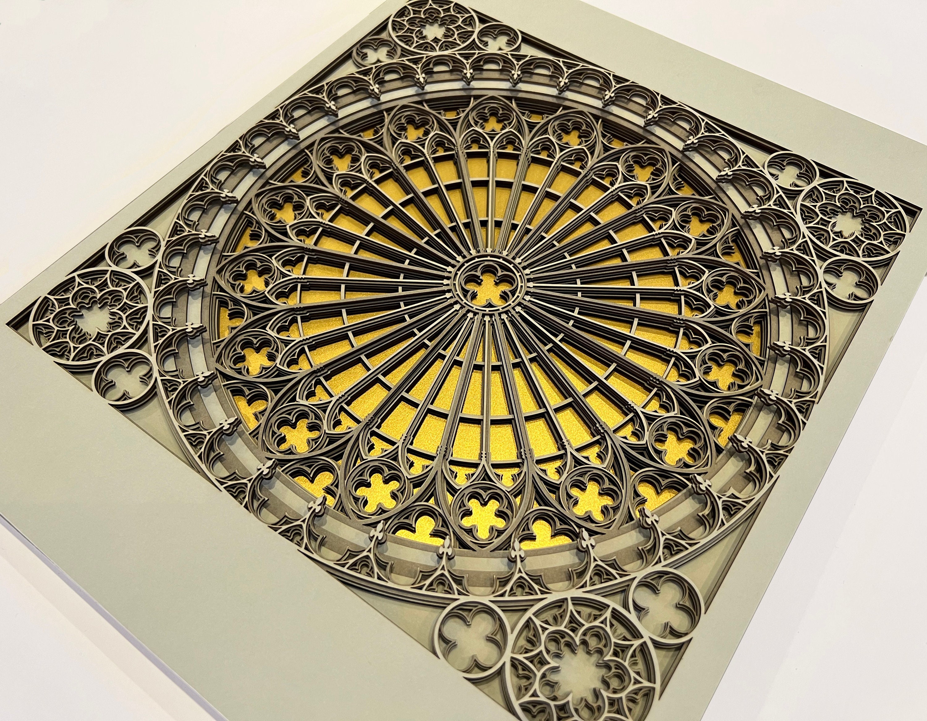 Strasbourg Cathedral Rose Window Layered Digital (Download Now) - Etsy