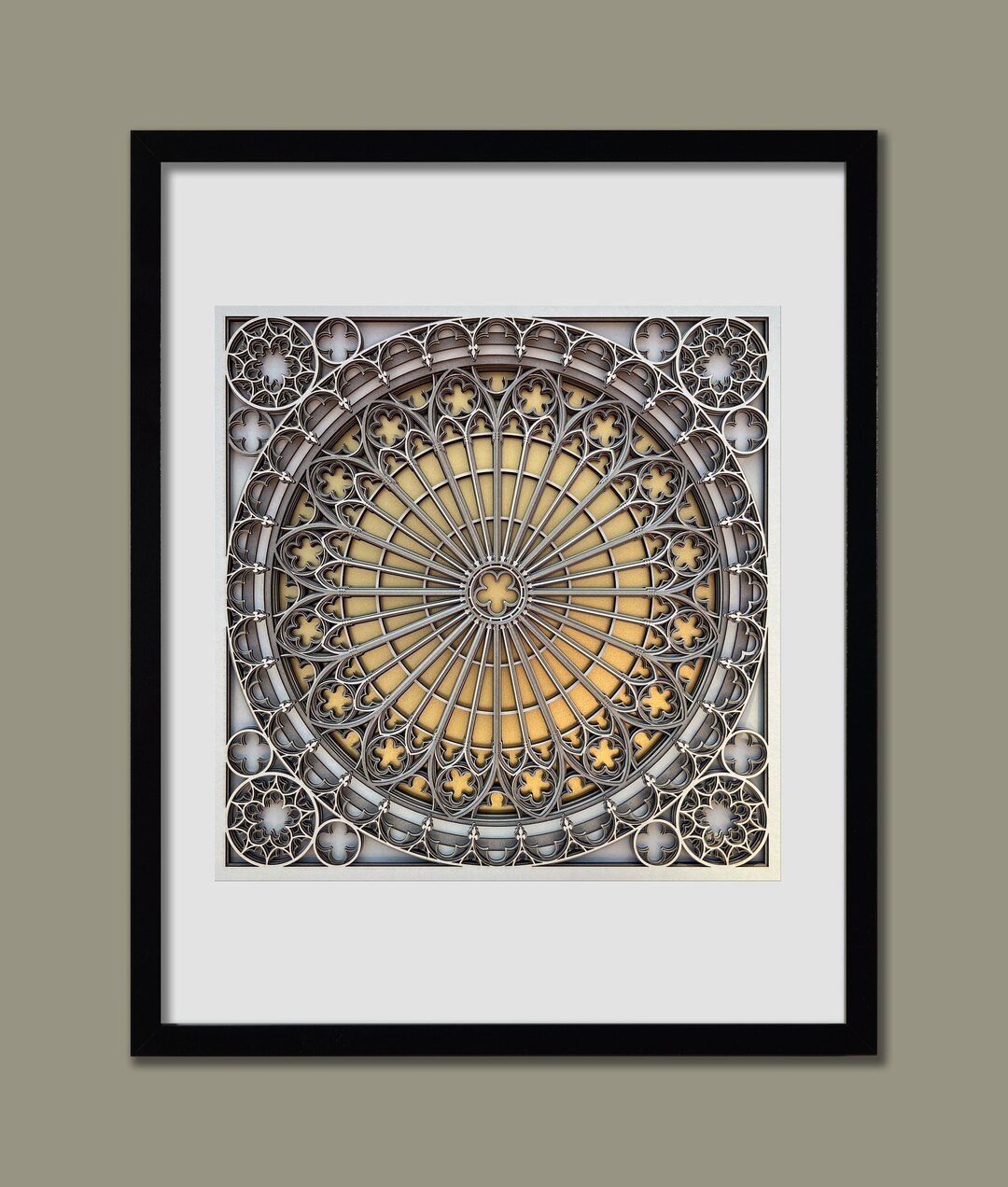 Strasbourg Cathedral - Rose Window, Layered Digital File, Download SVG ...