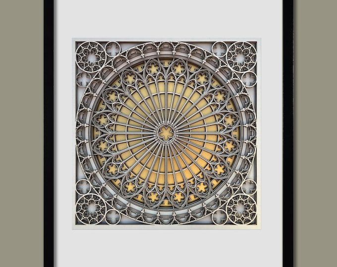 Notre Dame Southern Rose Window – Layered Laser Cut File (SVG, AI, DWG ...
