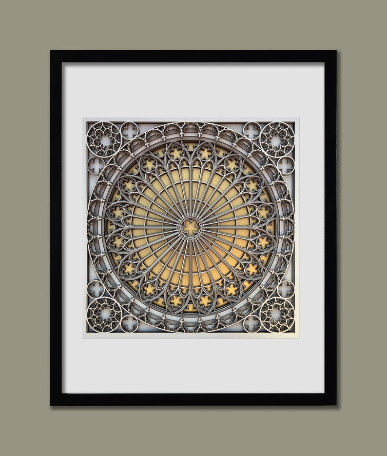 Strasbourg Cathedral - Rose Window, Layered Digital File, Download SVG ...
