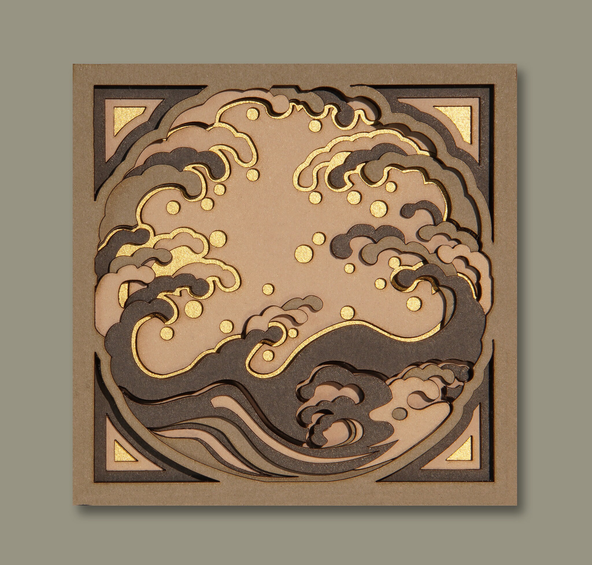 Japanese Wave Designs: Layered Digital File Art (SVG, AI, DWG) - Etsy