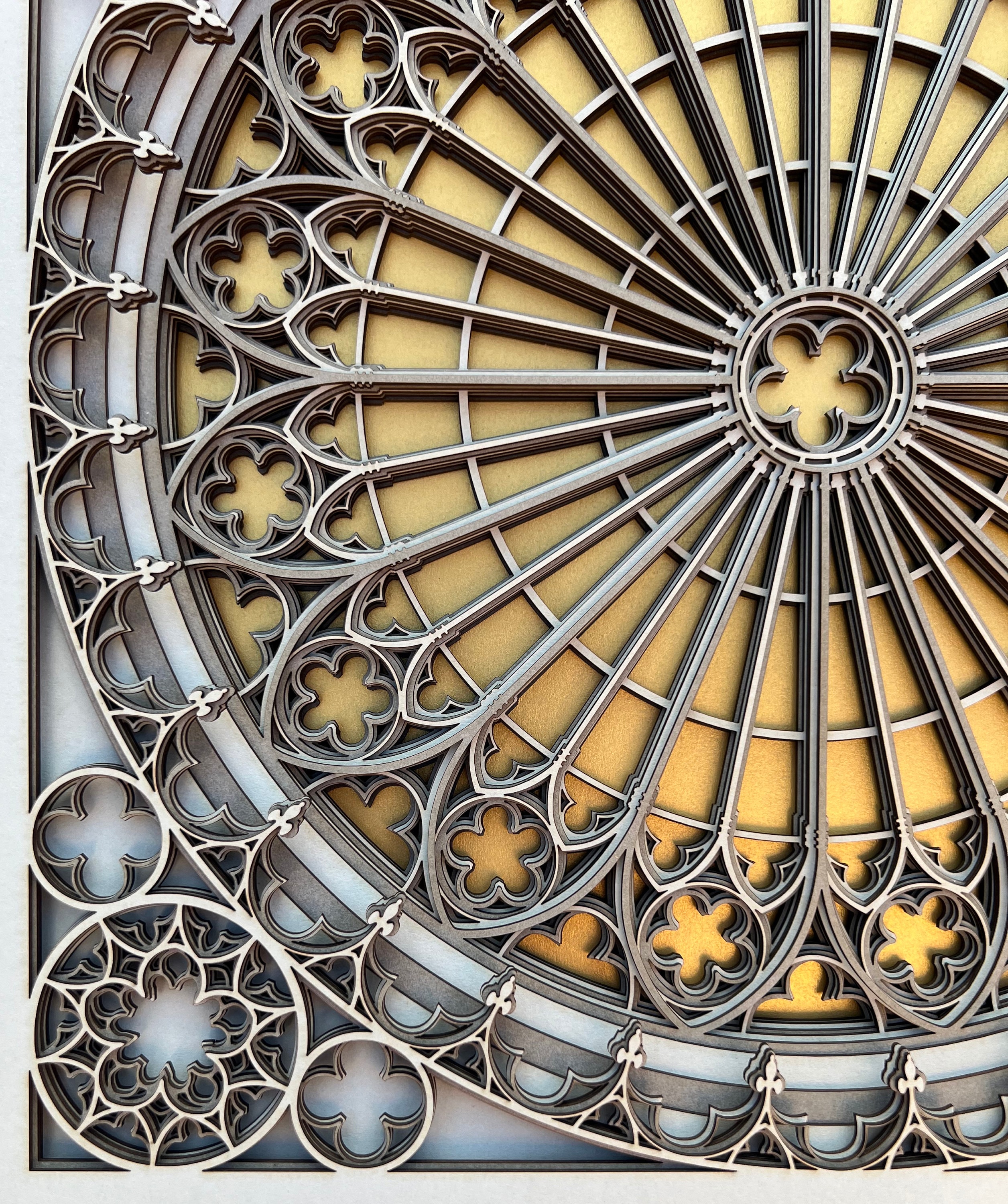Strasbourg Cathedral Rose Window Layered Digital (Download Now) - Etsy