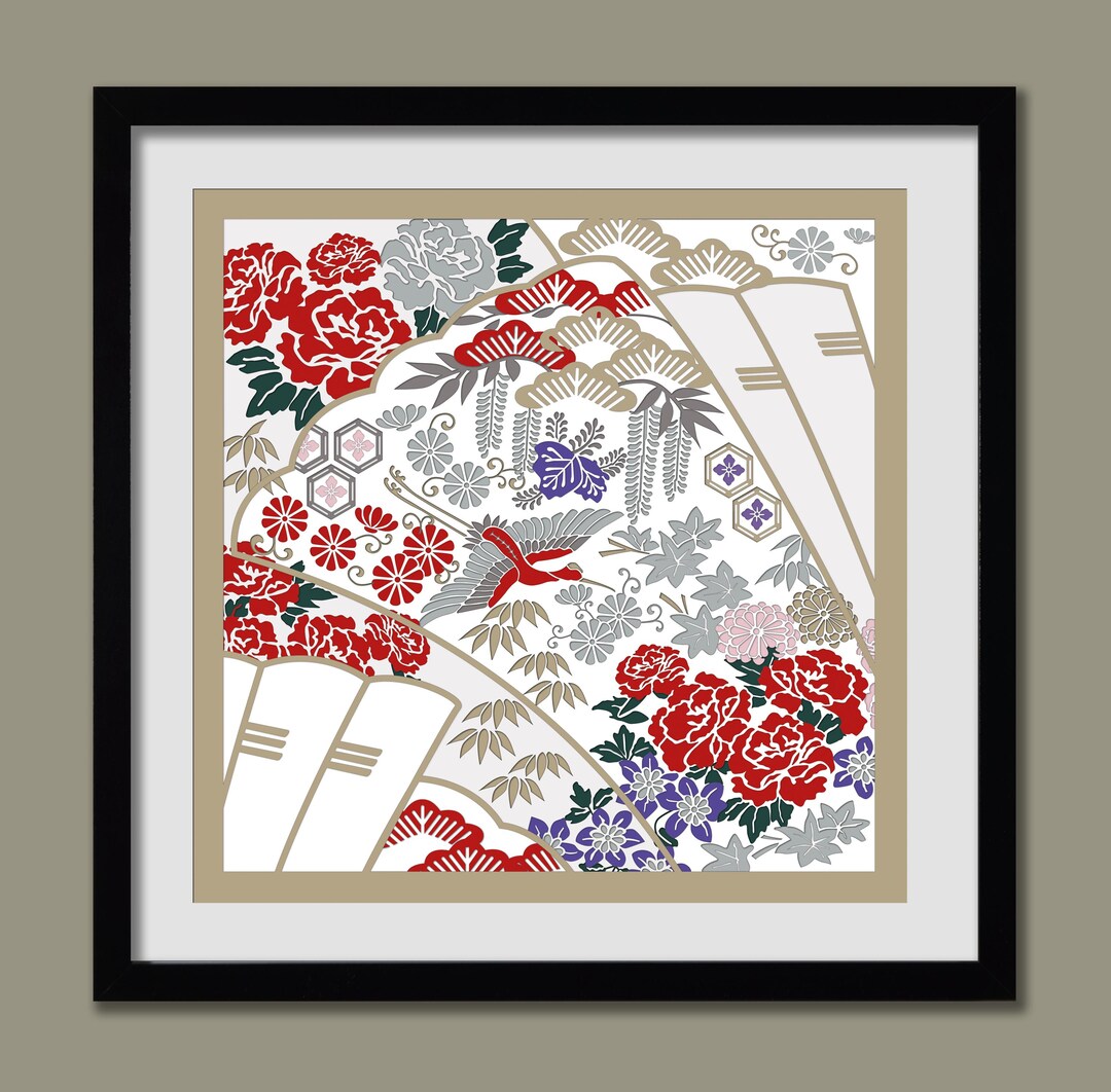 Japanese Vintage Obi Paper Art Design - Etsy