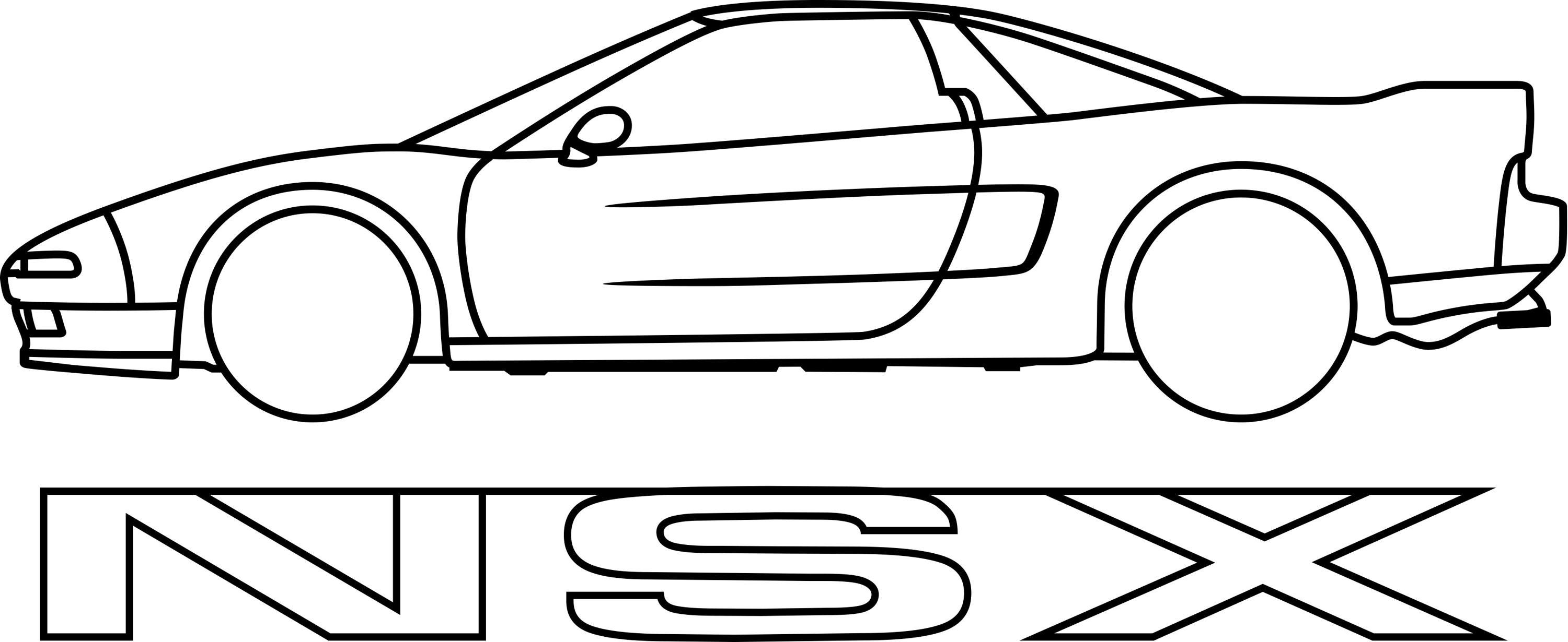 AUTO OUTLINES - Honda NSX, Digital File, Download Svg, Illustrator, Pdf ...