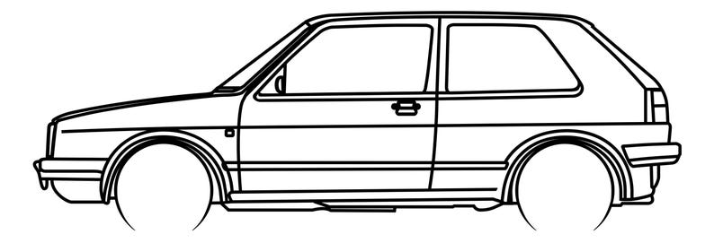 Auto Outlines - VW Golf GTI MK2 Digital File, Download Svg, Illustrator ...