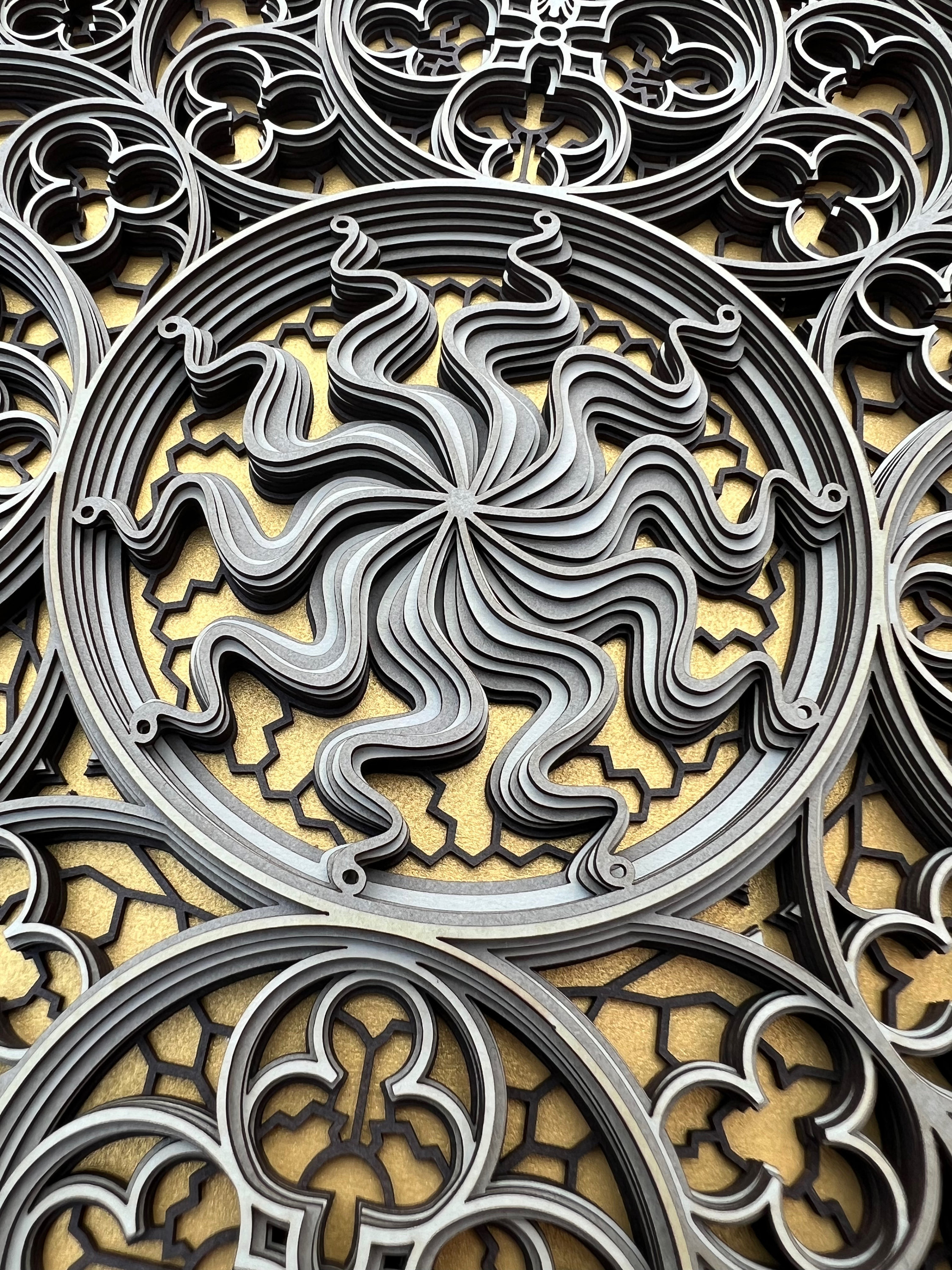 Milan Cathedral, Central Window Rose Window, Layered Digital File ...