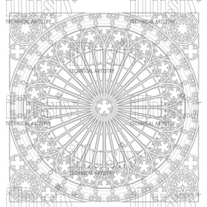 Strasbourg Cathedral - Rose Window, Layered Digital File, Download SVG ...