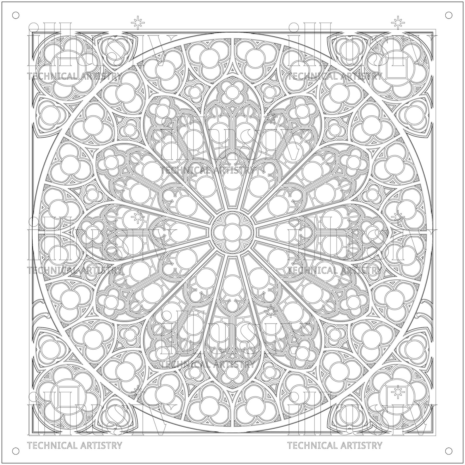 Notre Dame Southern Rose Window Layered Digital File | Etsy