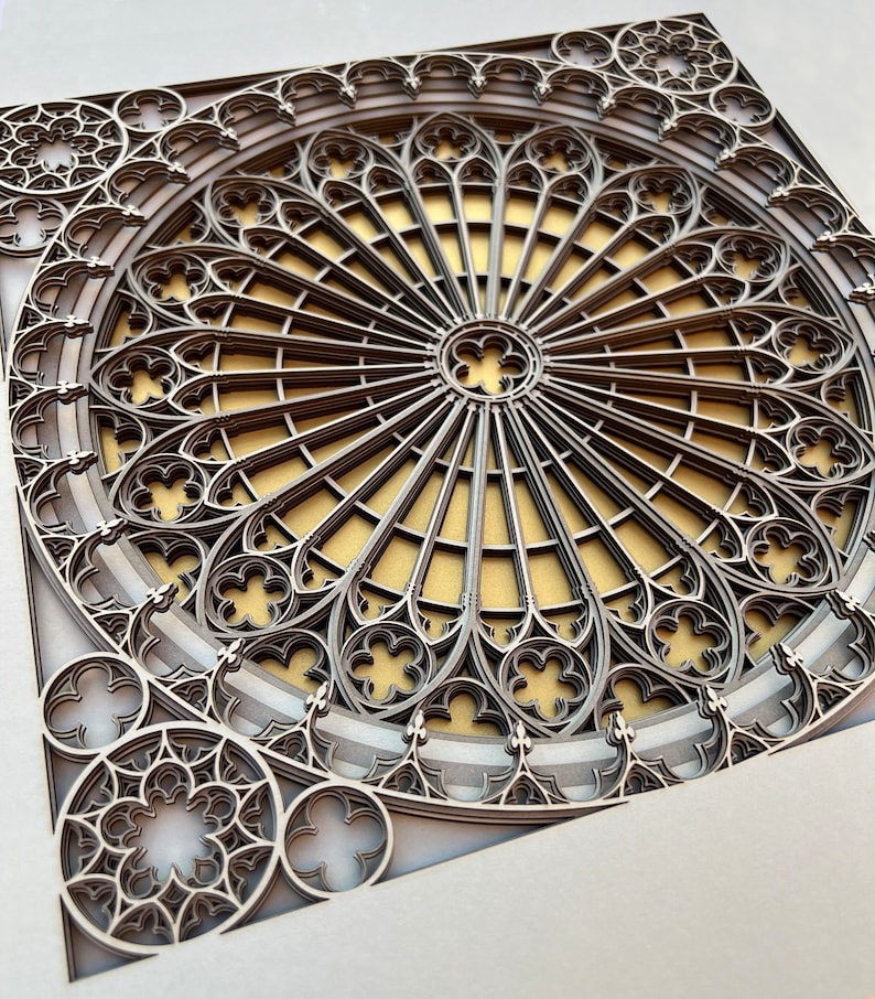 Strasbourg Cathedral Rose Window Layered Digital File - Etsy