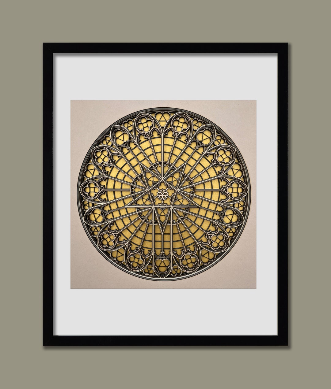 Amiens Cathedral Basilica- North Facade, Rose Window, Layered Digital ...