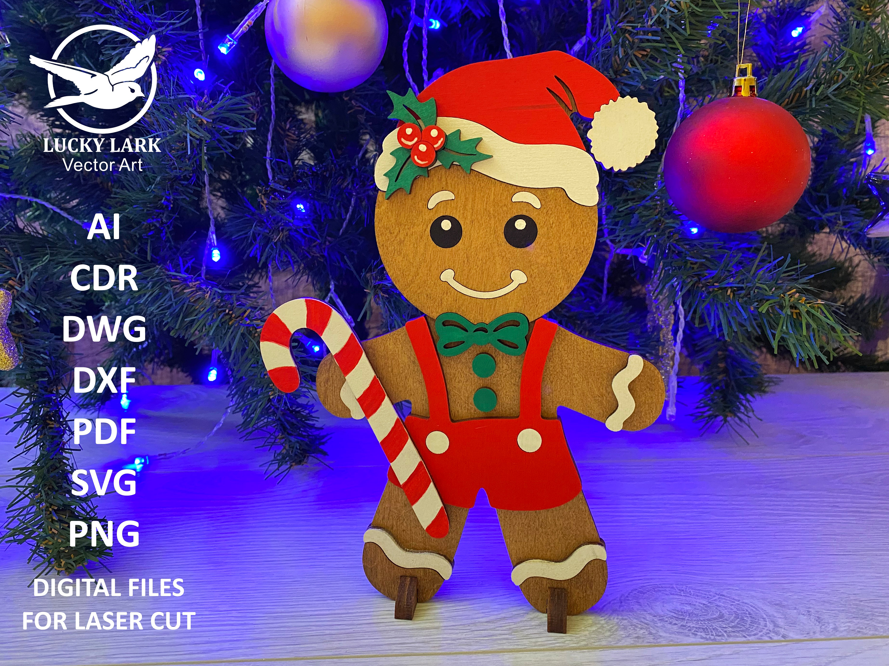 Christmas Gingerbread Boy Laser Cut File: Layered SVG Glowforge ...