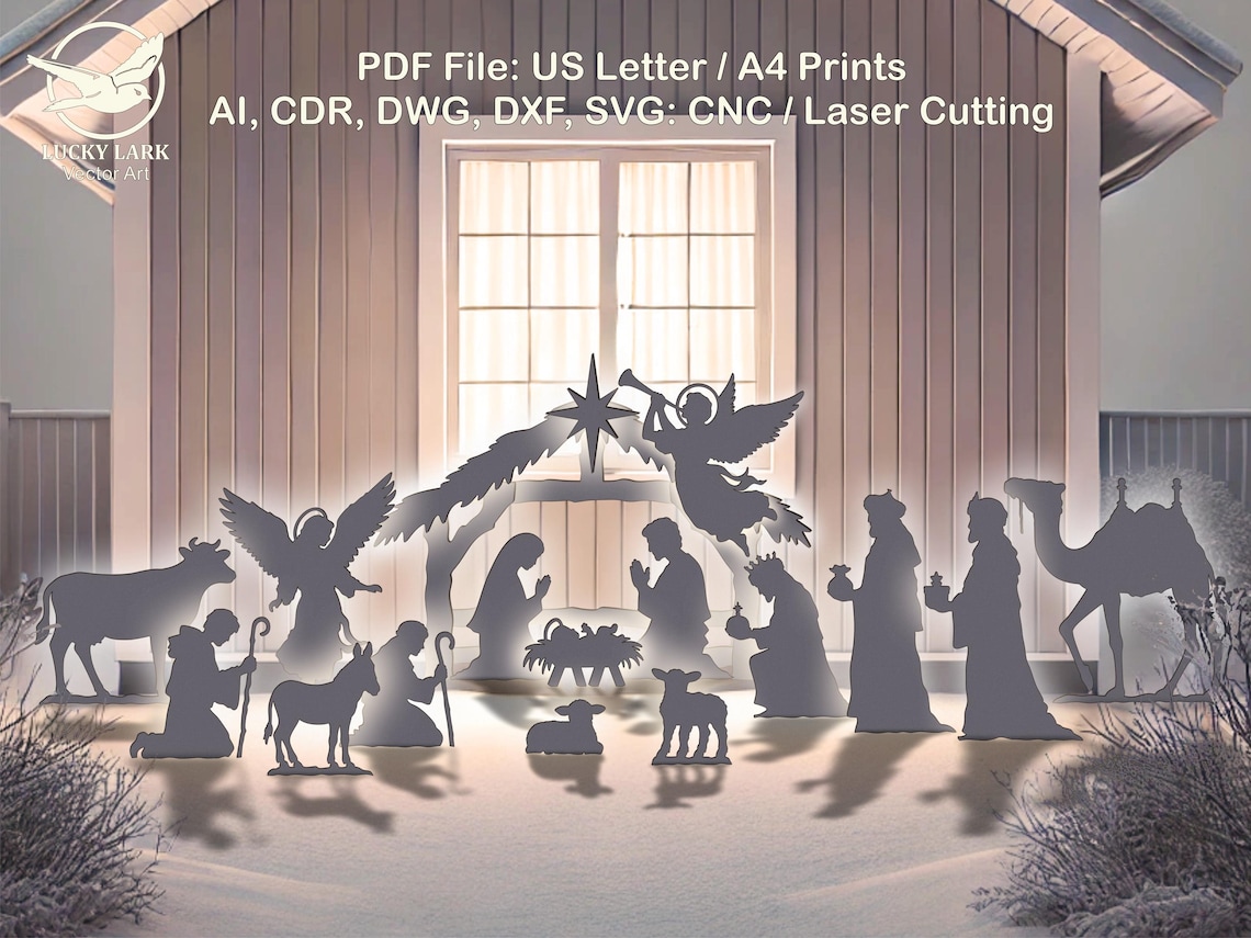 6ft Nativity Scene Template Set Life-size, Printable Trace and Cut ...