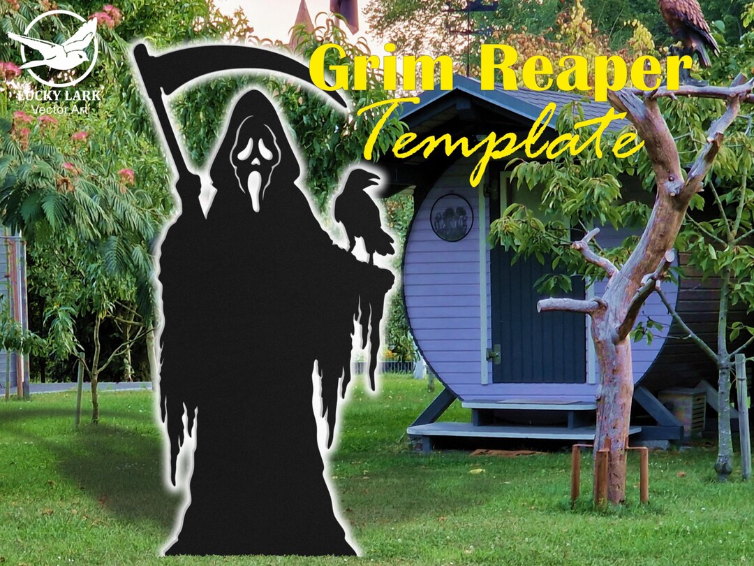 1ft-8ft Grim Reaper Halloween Template Life Size / Stencils for Decor ...