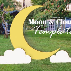 4ft, 5ft, 6ft, 7ft, 8ft the Moon and Clouds Backdrop, Moon Decor Plans ...