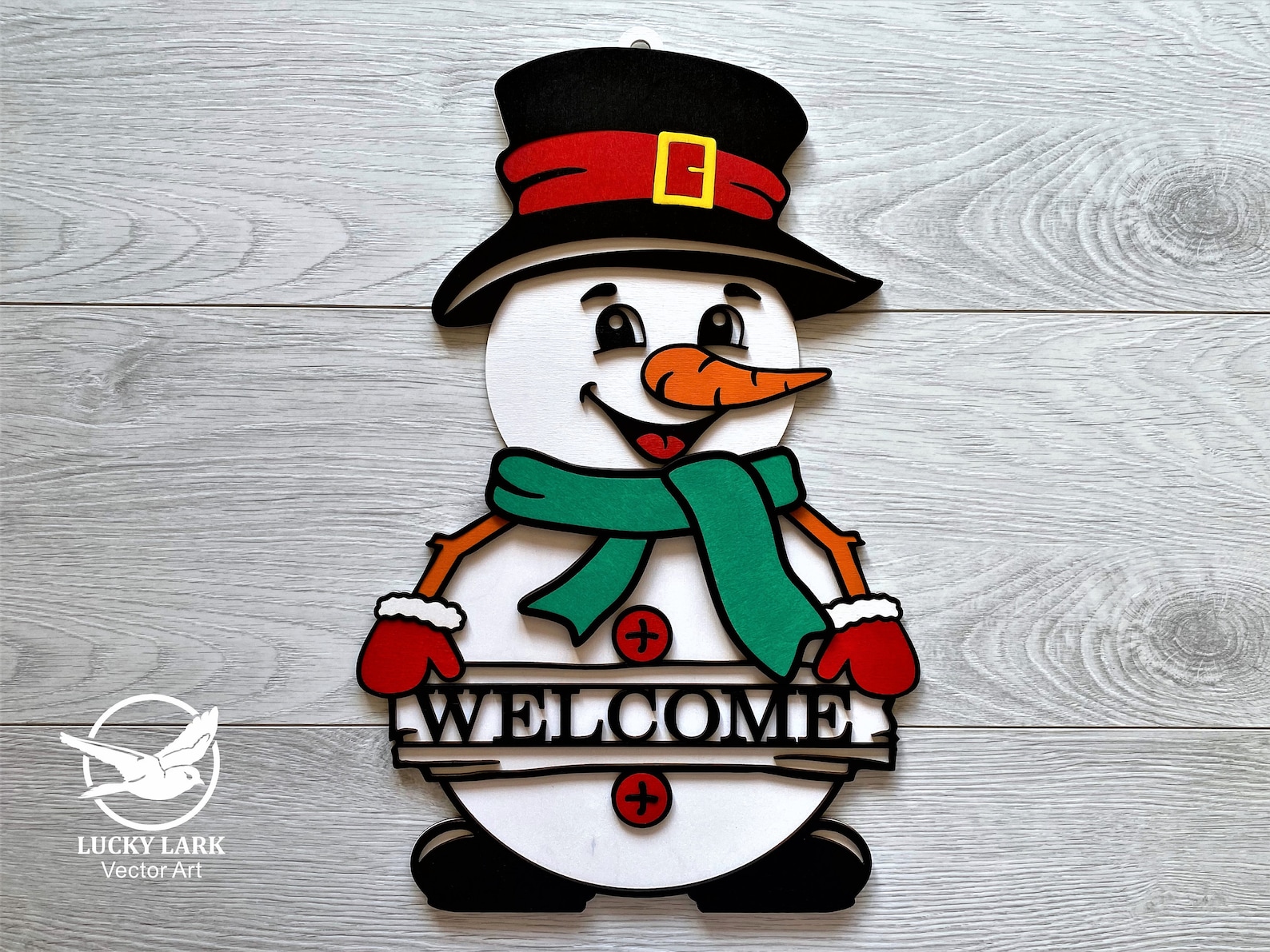 Snowman Welcome Sign SVG: Christmas Door Hanger Laser Cut File - Etsy