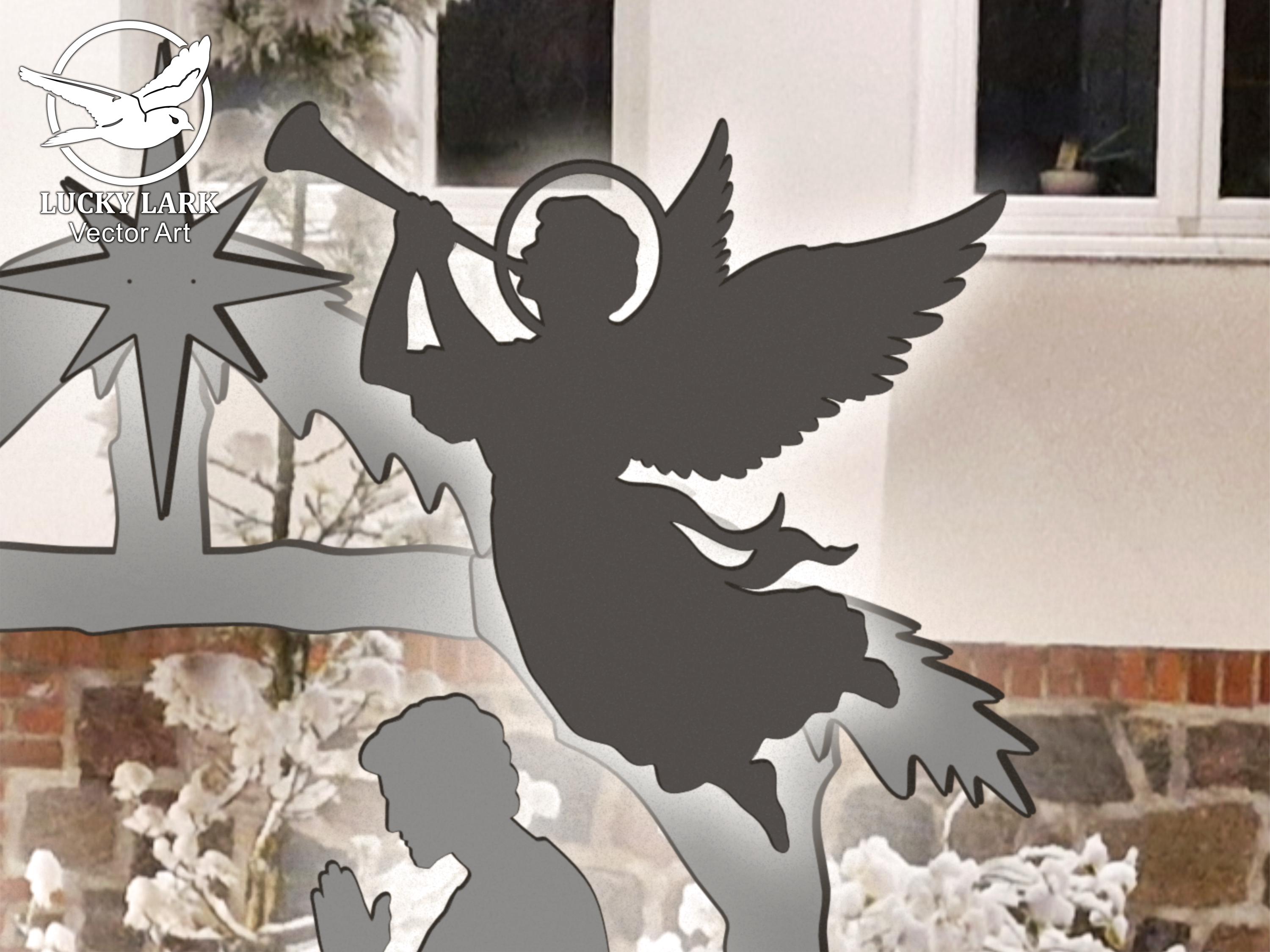 2 Angels Template for 5ft Nativity Scene, Printable Trace and Cut ...