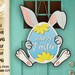 Easter Door Hanger SVG Happy Easter Bunny Egg Sign SVG - Etsy