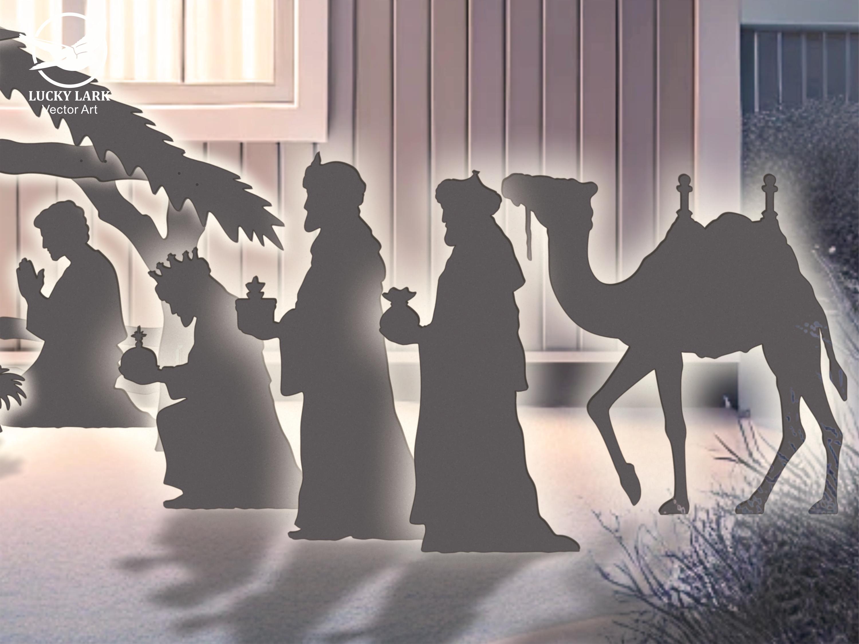 3 Wise Men and a Camel Templates for a 5ft Nativity Scene, Trace and ...