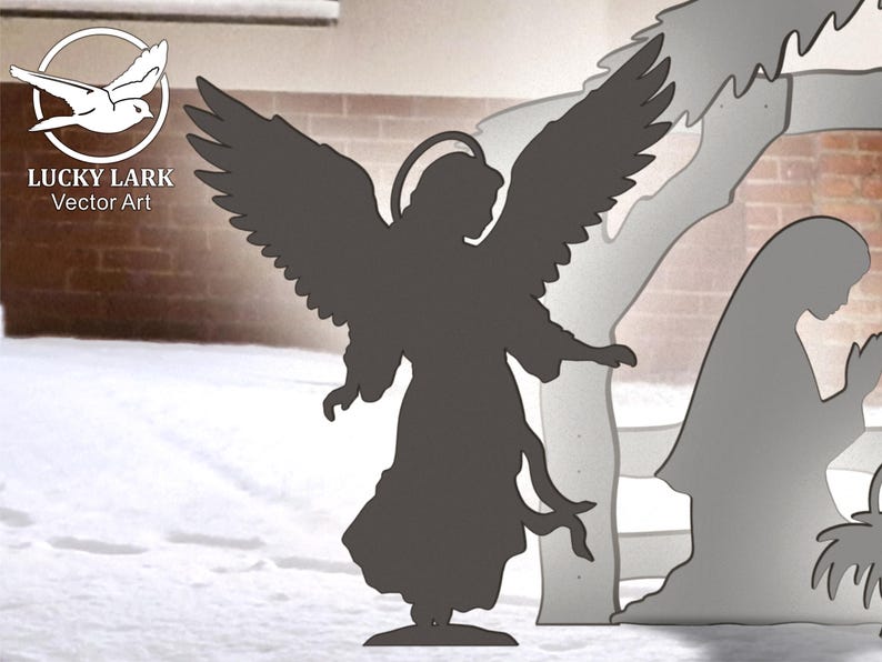 2 Angels Template for 5ft Nativity Scene, Printable Trace and Cut ...