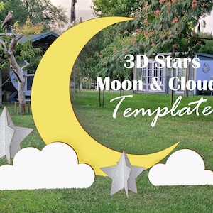 4ft, 5ft, 6ft, 7ft, 8ft the Moon and Clouds Backdrop, Moon Decor Plans ...