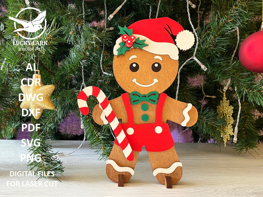 Christmas Gingerbread Laser Cut File | Layered Laser Cut File ...