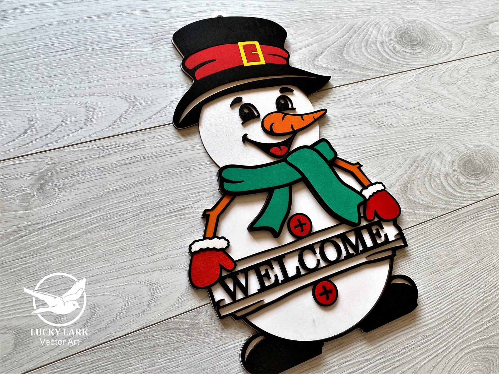 Snowman Welcome Sign SVG: Christmas Door Hanger Laser Cut File - Etsy