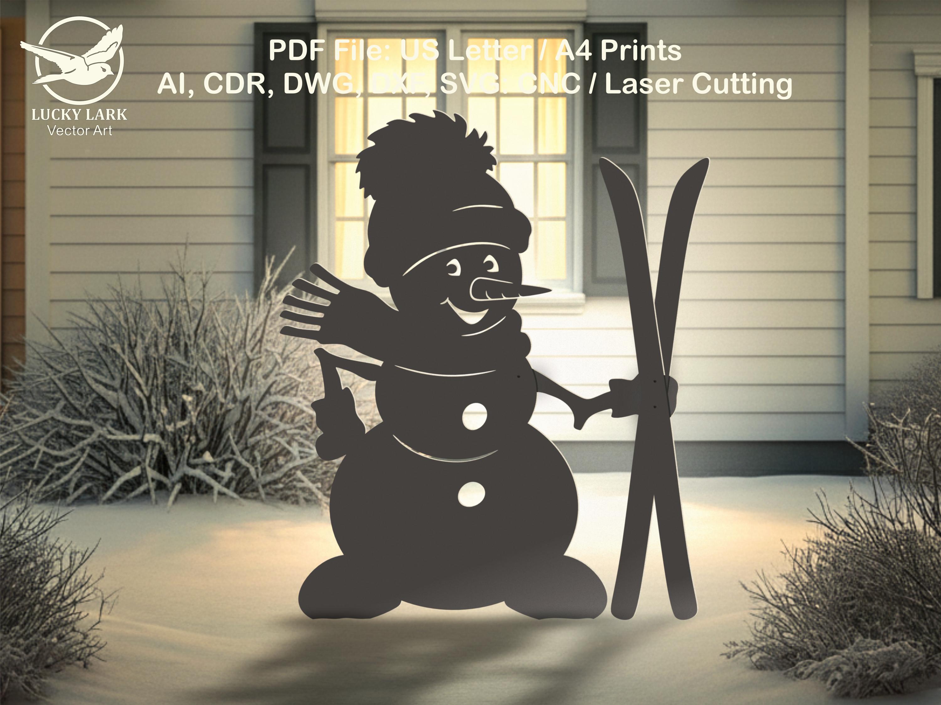 3ft - 6ft Snowman Christmas Template, Printable Trace and Cut Christmas ...