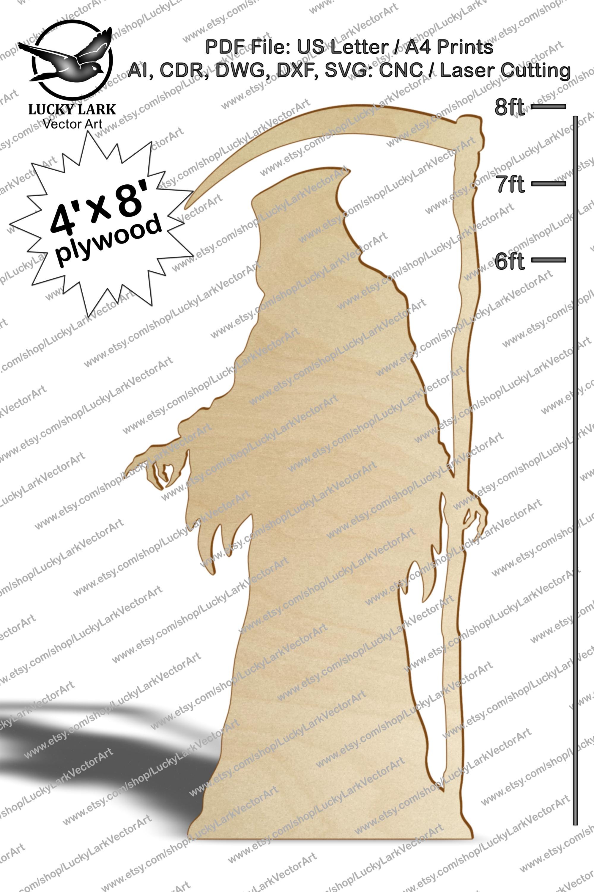 6ft - 8ft Grim Reaper Template Life Size, Printable Trace and Cut ...