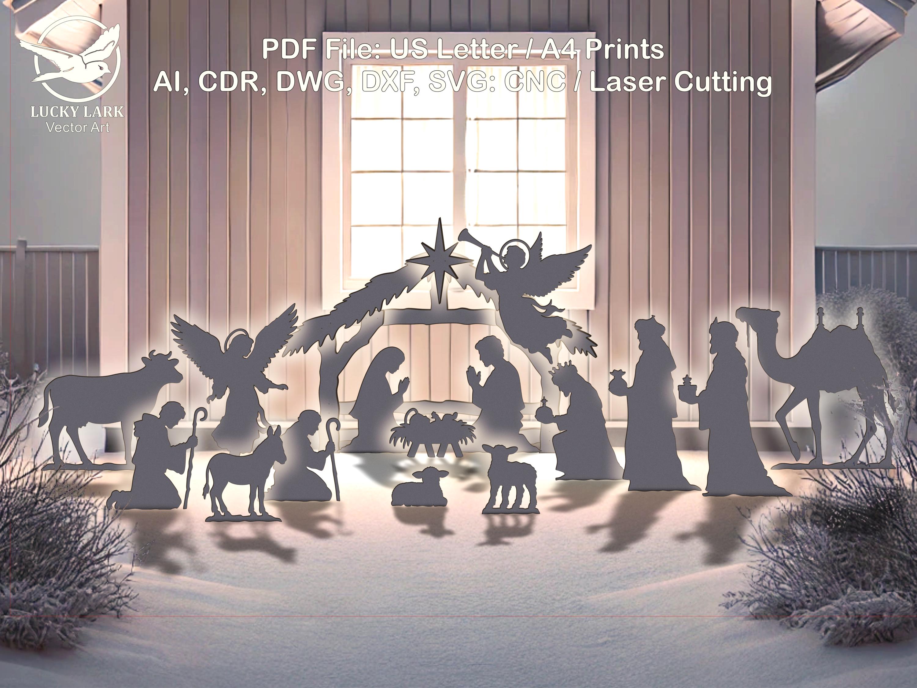 6ft Nativity Scene Template Set Life-size, Printable Trace and Cut ...