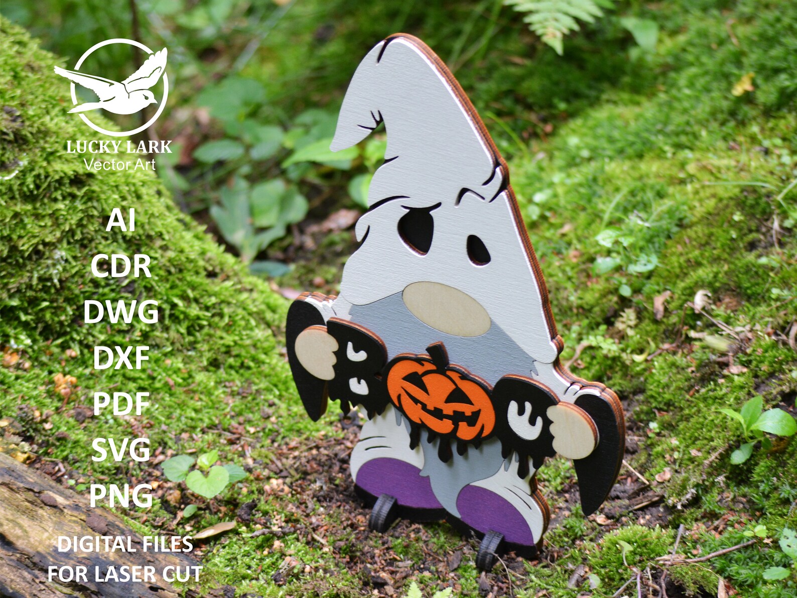 Boo Gnome SVG File Laser Cut File Standing Boo Gnome SVG Glowforge Svg ...