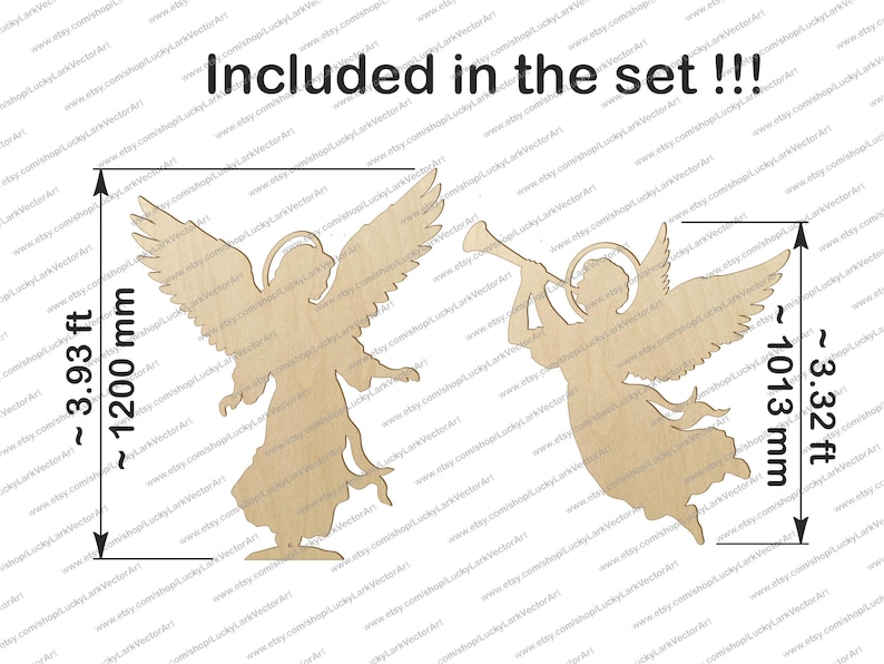 2 Angels Template for 5ft Nativity Scene, Printable Trace and Cut ...