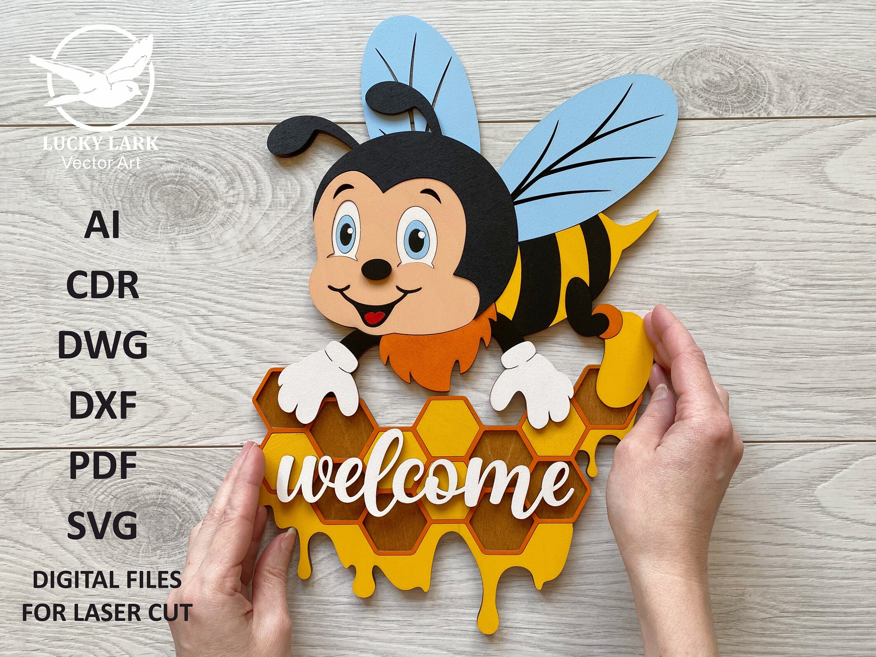 Bee Welcome Sign SVG Door Hanger SVG Summer Door Hanger - Etsy Australia