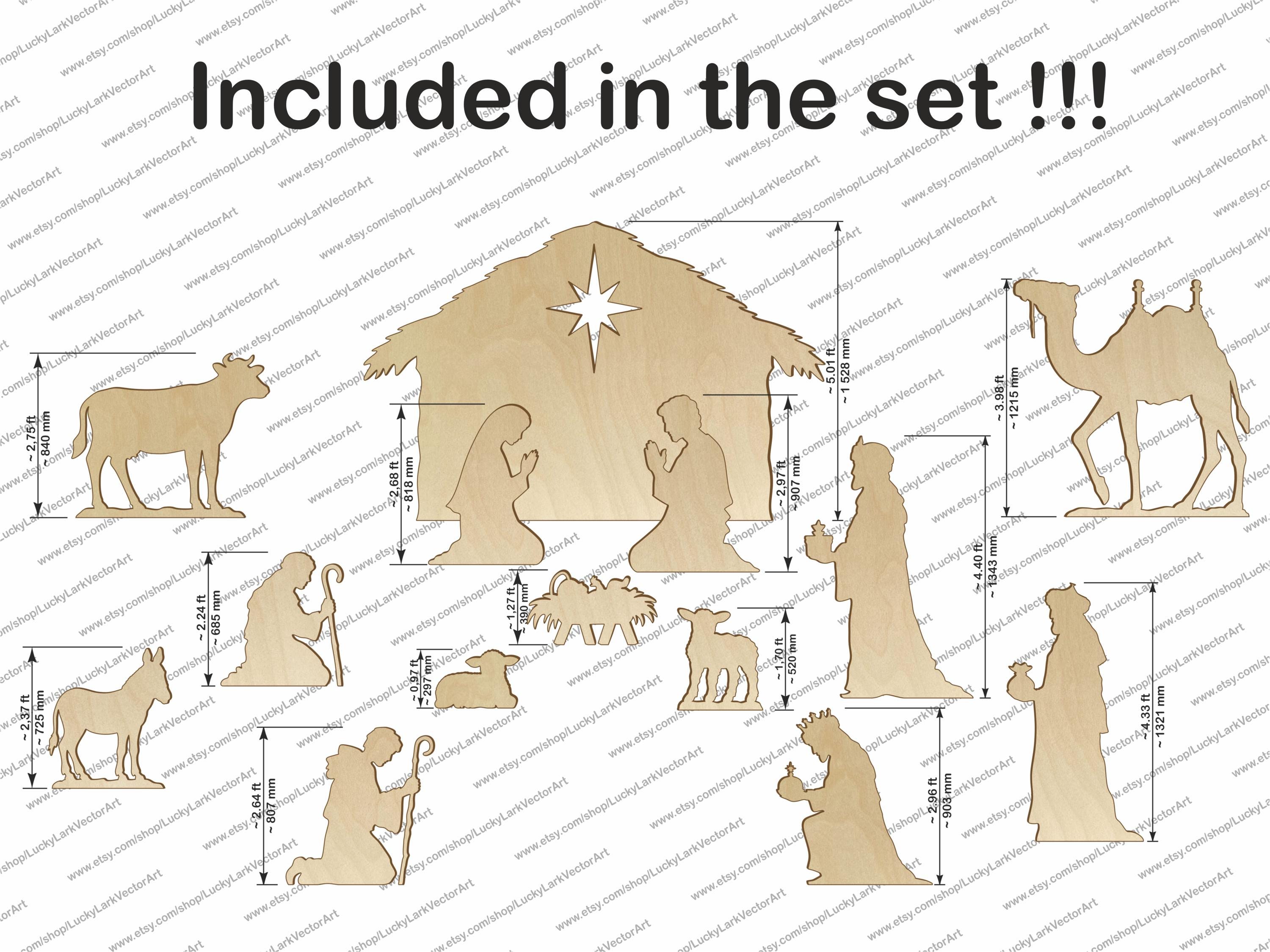 5.1ft Christmas Nativity Template Life-size, Printable Trace and Cut ...