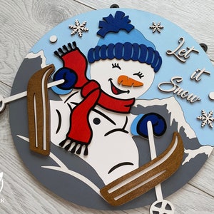 Snowman Svg, Snowman Door Sign Svg, Christmas Snowman Door Hanger, Let ...