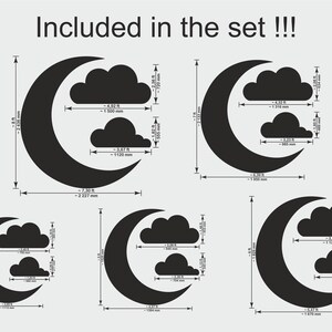 4ft, 5ft, 6ft, 7ft, 8ft the Moon and Clouds Template Backdrop ...