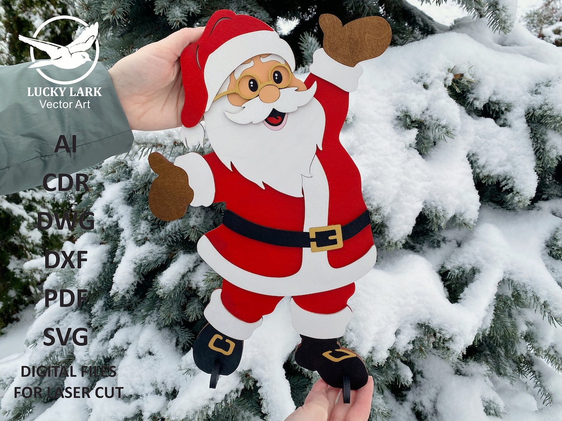 Santa Stand SVG: Laser Cut Christmas Decor (digital Download) - Etsy