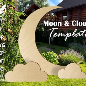 4ft, 5ft, 6ft, 7ft, 8ft the Moon and Clouds Backdrop, Moon Decor Plans ...