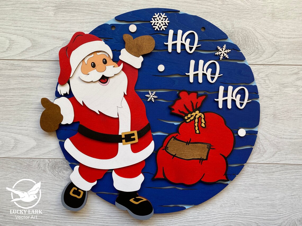 Christmas Door Hanger SVG Santa Door Hanger Ho Ho Ho - Etsy