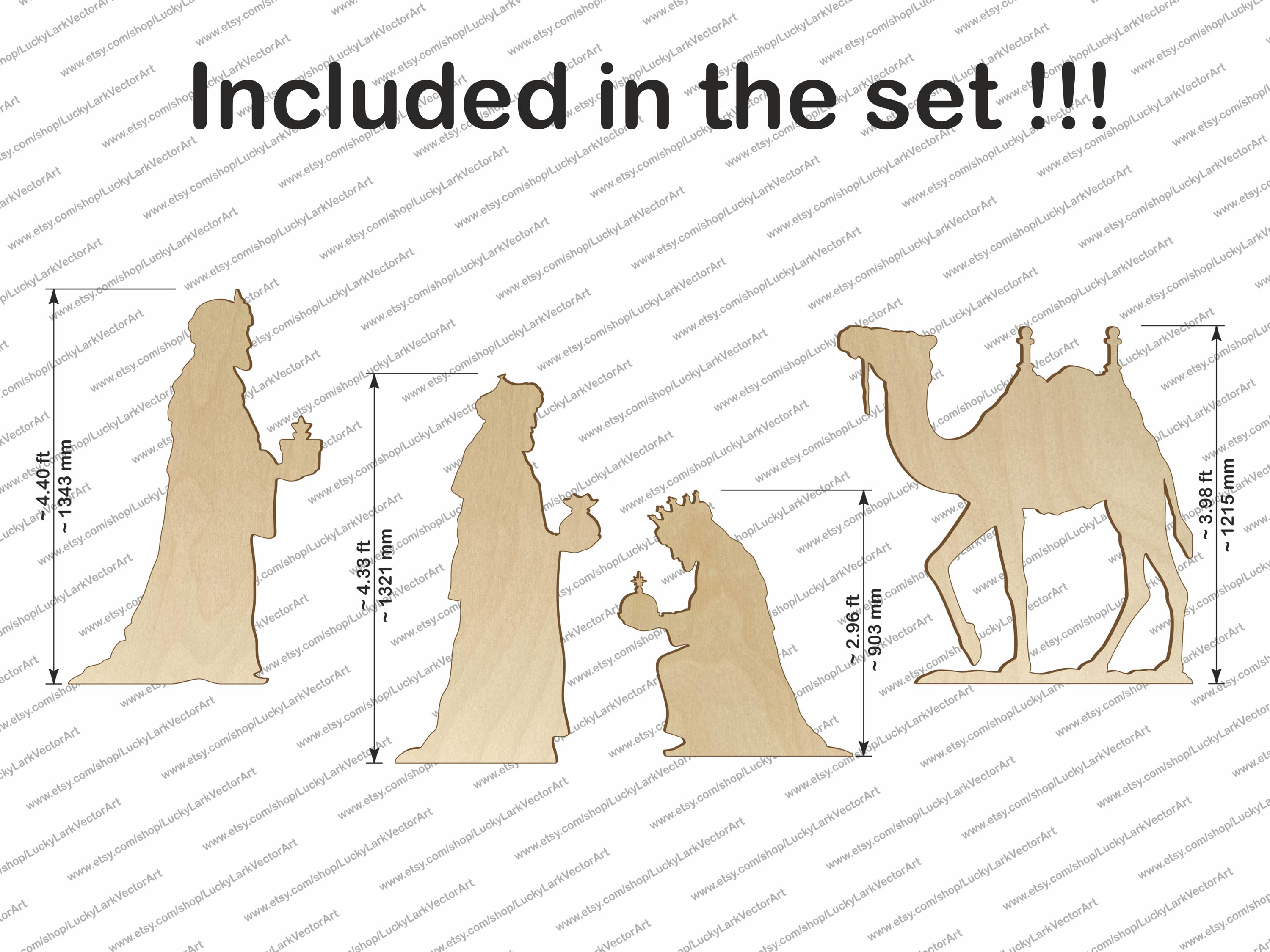 5.1ft Christmas Nativity Template Life-size, Printable Trace and Cut ...