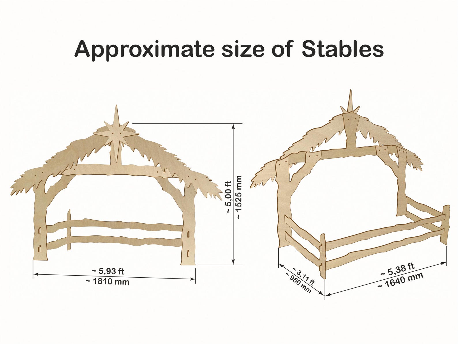 5ft Nativity Scene Templates When Made/ Outdoor Christmas Nativity ...