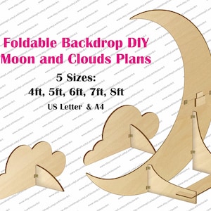 4ft, 5ft, 6ft, 7ft, 8ft the Moon and Clouds Backdrop, Moon Decor Plans ...